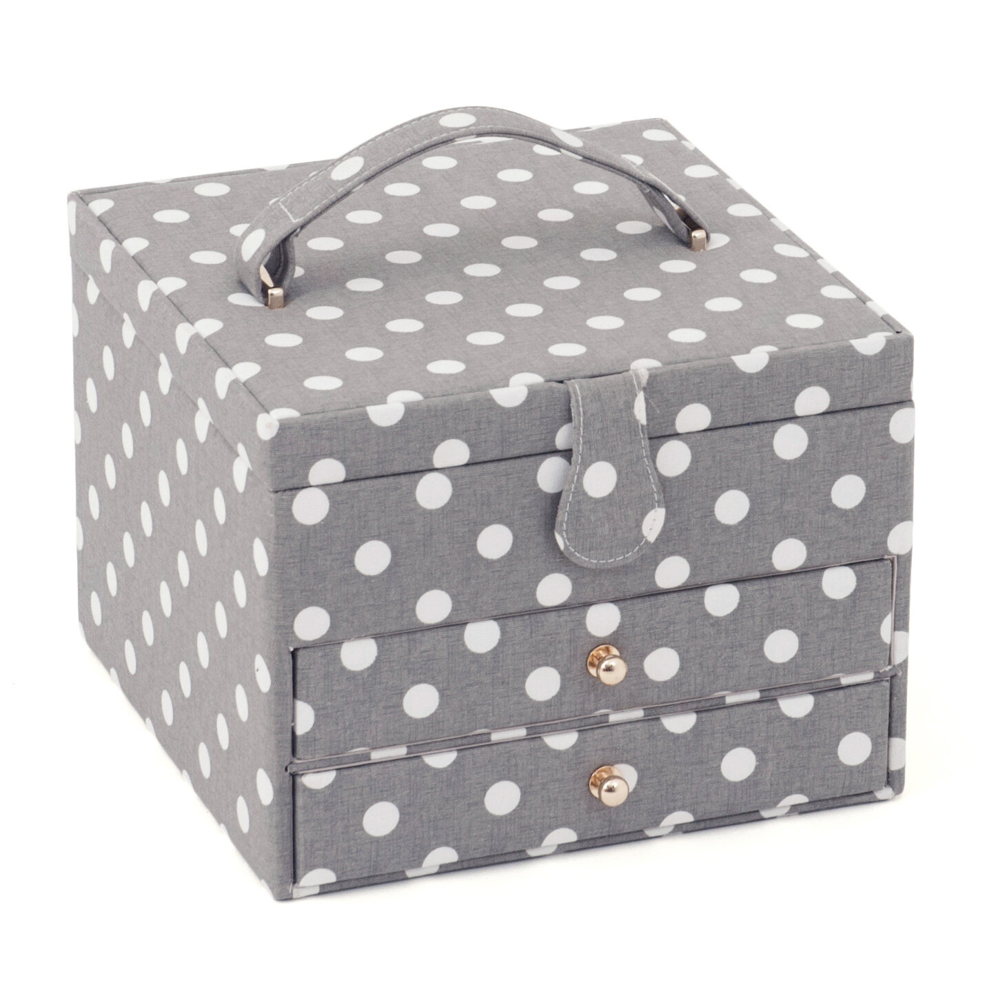 MRDD000-00268 Sewing Box Large w/drawers - Grey Spot - MEZ CZ